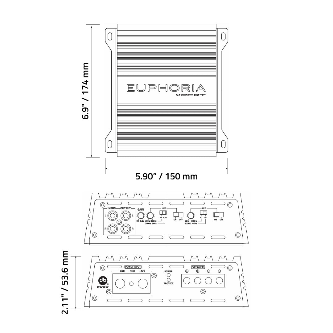Xpert EX2K Full Range Class D Mono Power Sports Amplifier